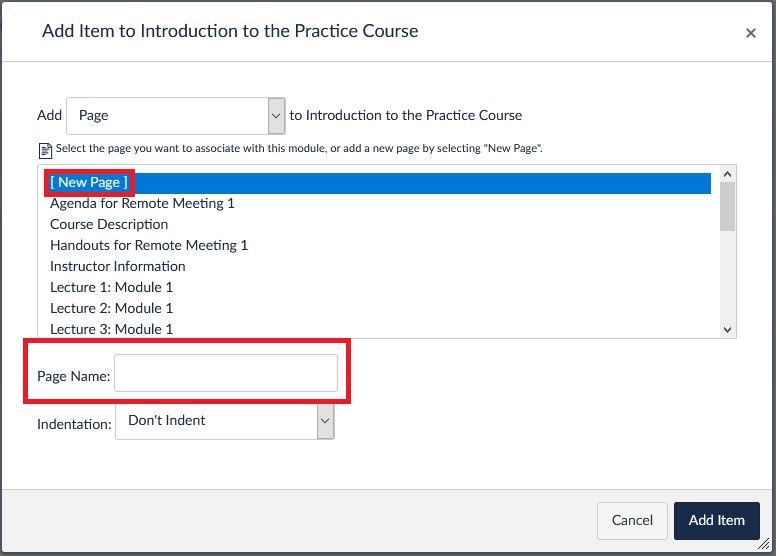 How to Add a Page to a Module – UC San Diego Extended Studies Online